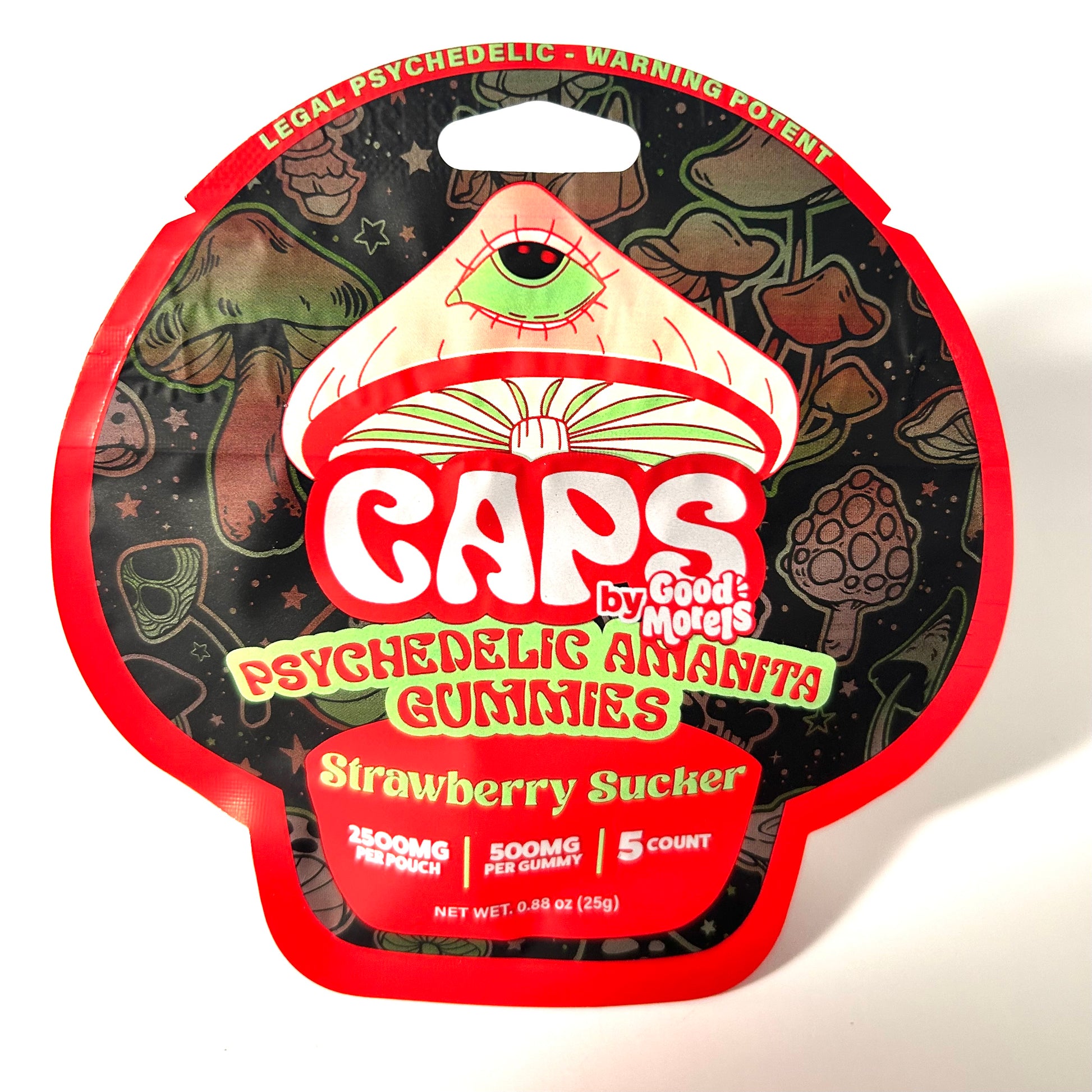 Caps Psychedelic Amanita Gummies Strawberry Sucker 2500mg – Bertha's Depot